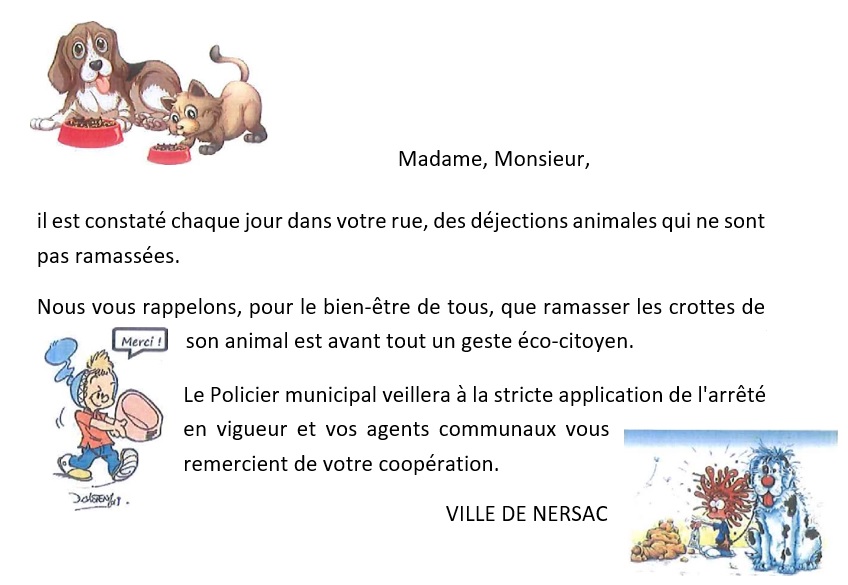 STOP aux crottes de chiens !! - Mairie-Nersac